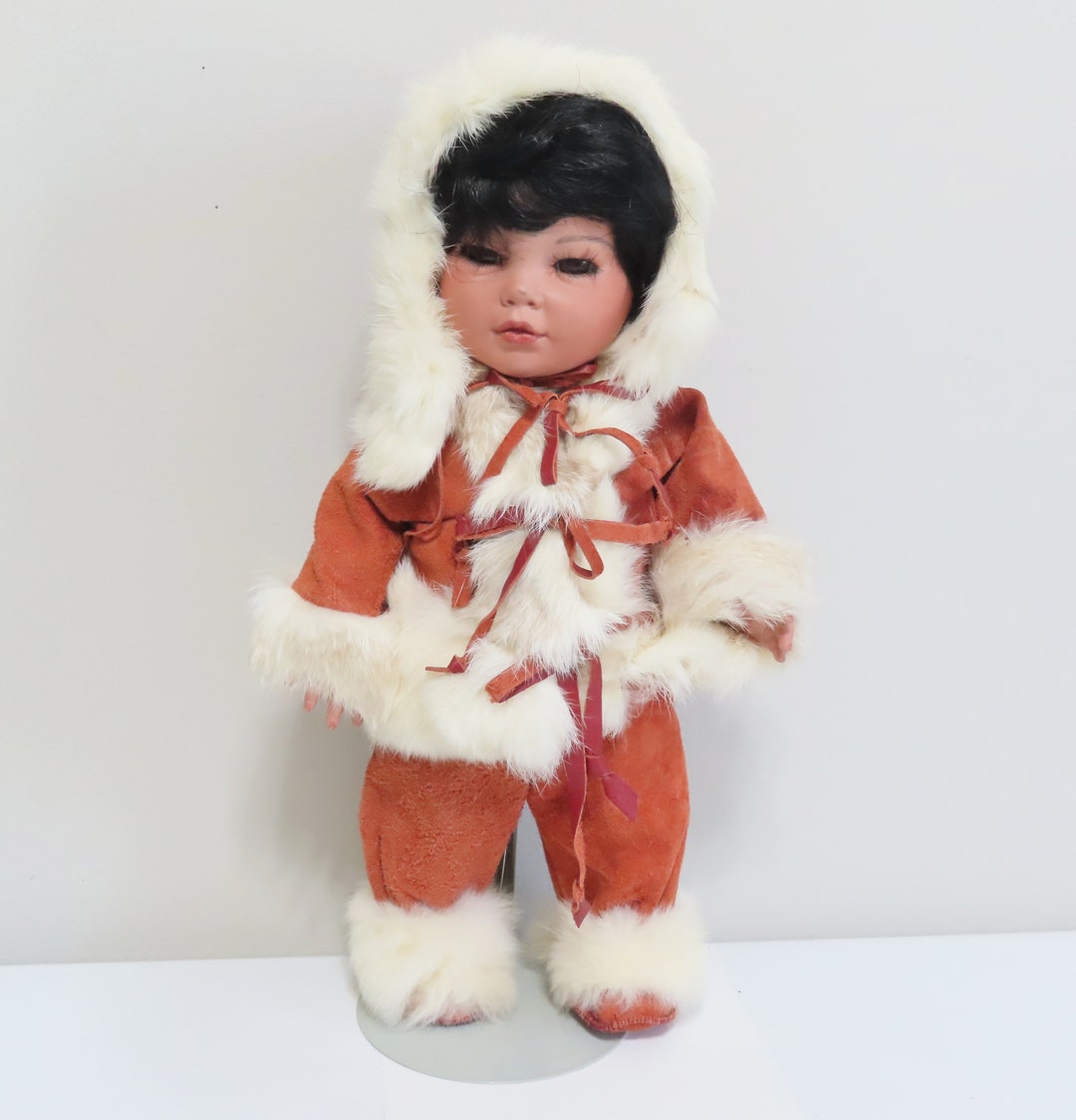 Vintage Porcelain Eskimo Baby Girl Doll With Movable Head and Arms - Etsy