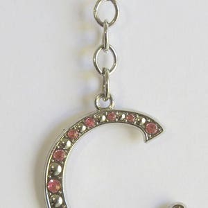 Pink Rhinestone "c" Initial Key Chain, Letter Keychain - Etsy