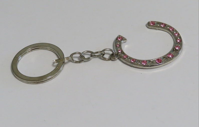 Pink Rhinestone c Initial Key Chain Letter - Etsy