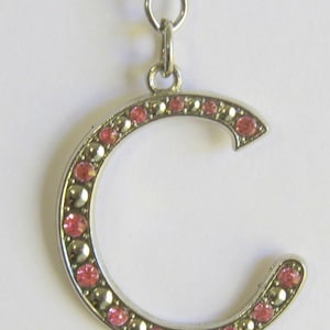 Pink Rhinestone "c" Initial Key Chain, Letter Keychain - Etsy