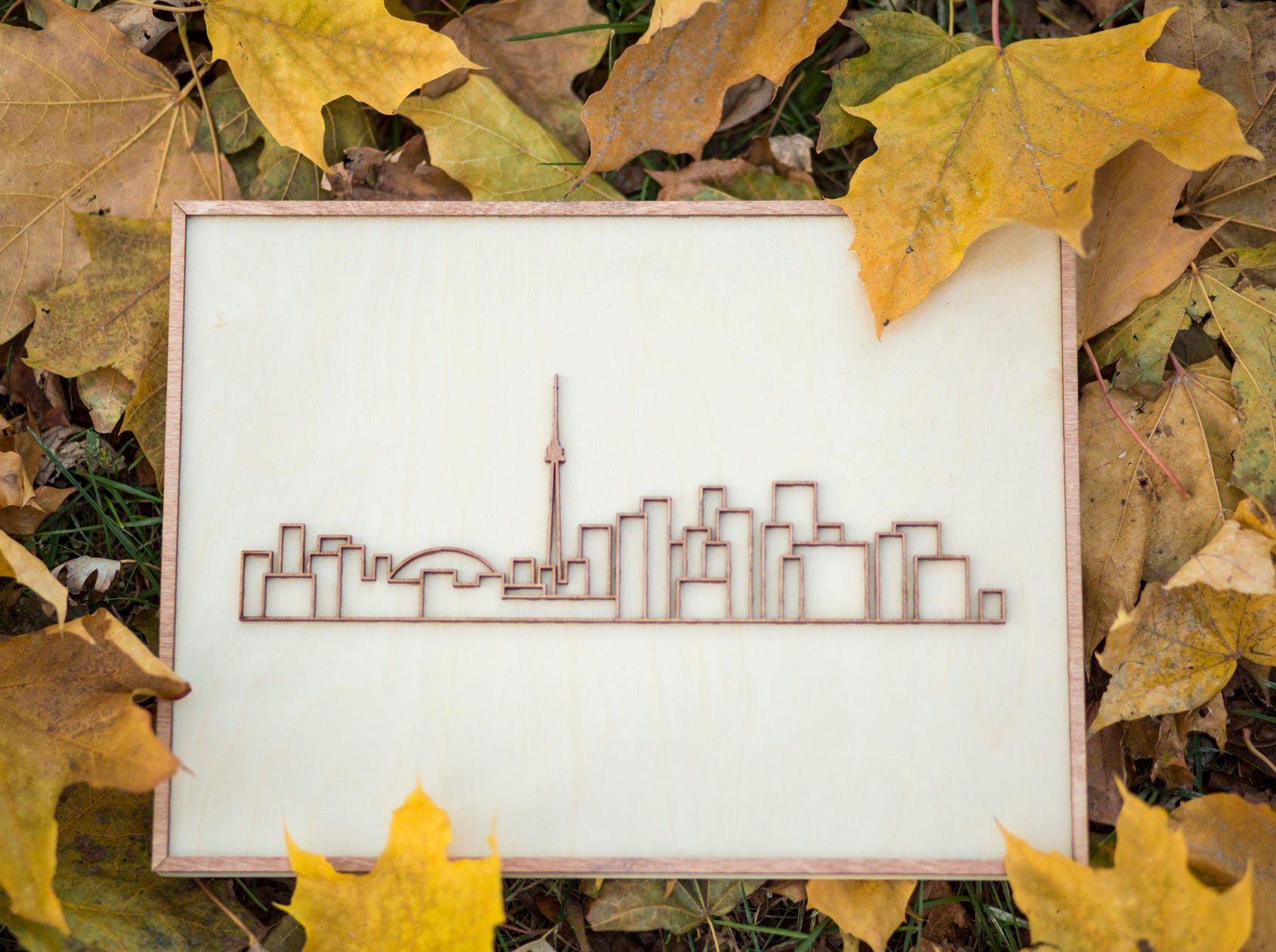 Laser-cut Toronto Skyline - Mounted on Woodblock - Decorative Wall Art ...