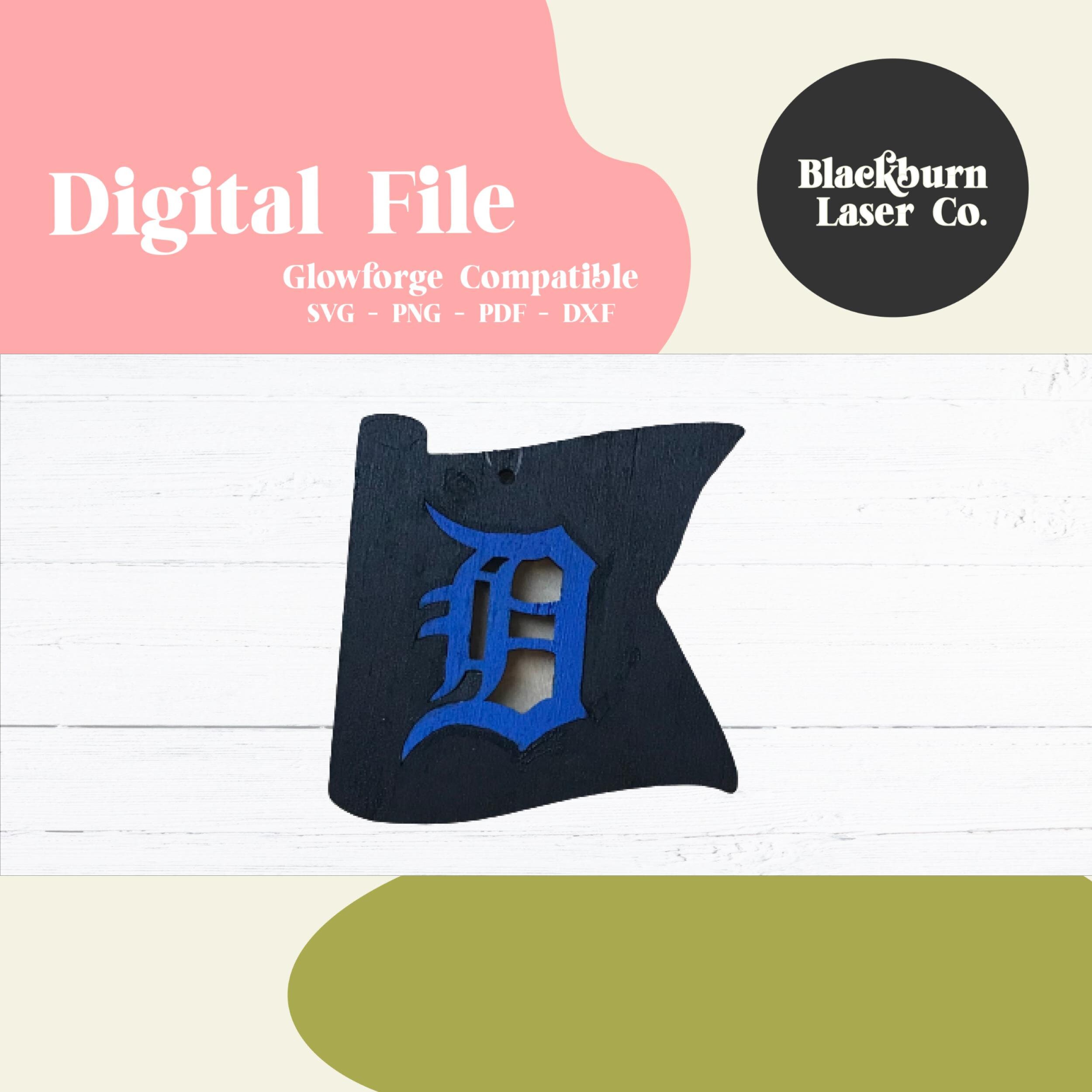 Detroit D Flag Ornament DIY SVG Download Laser Engraving Svg Png Cricut ...