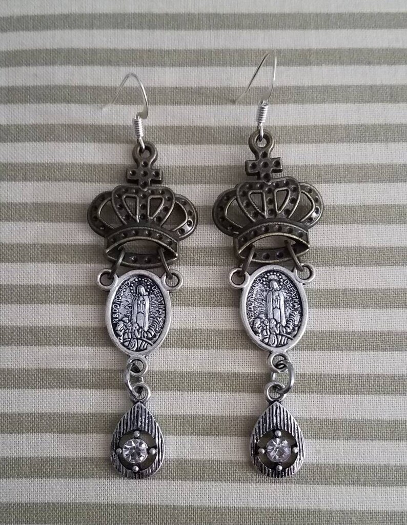 Religious Charm Earrings. Gorgeous Dangling Earrings With Religious ...