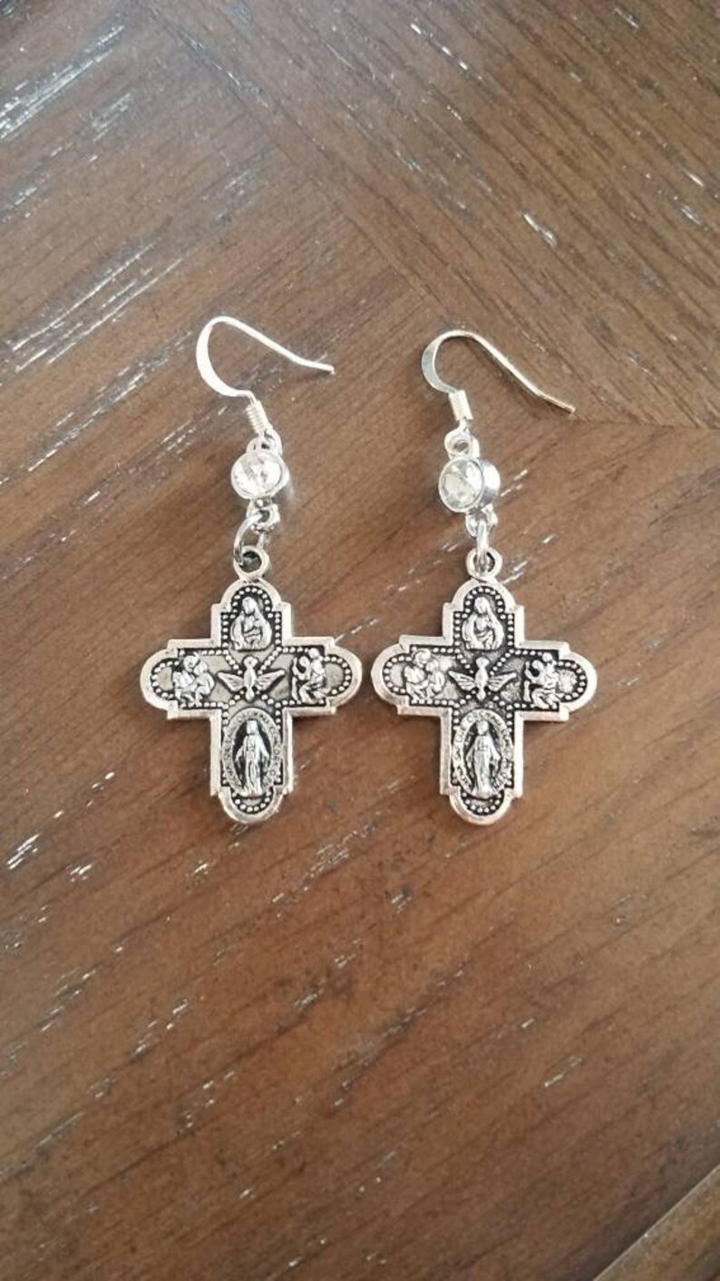 Religious Charm Earrings. Gorgeous Dangling Earrings With Religious ...