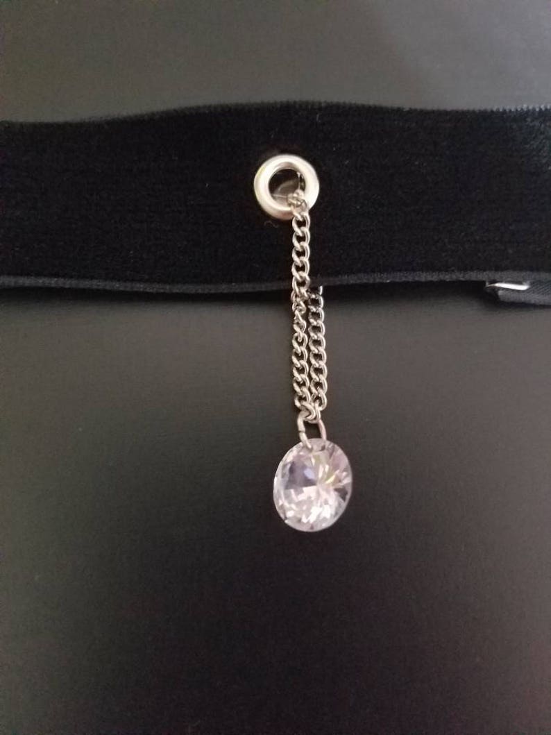 Edgy Glam Choker. Black Grommet and Rhinestone Accent Choker. Lovely ...