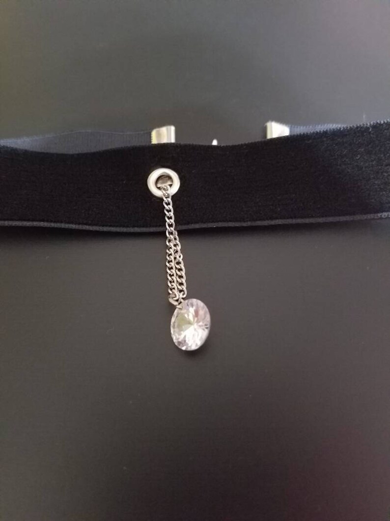 Edgy Glam Choker. Black Grommet and Rhinestone Accent Choker. Lovely ...