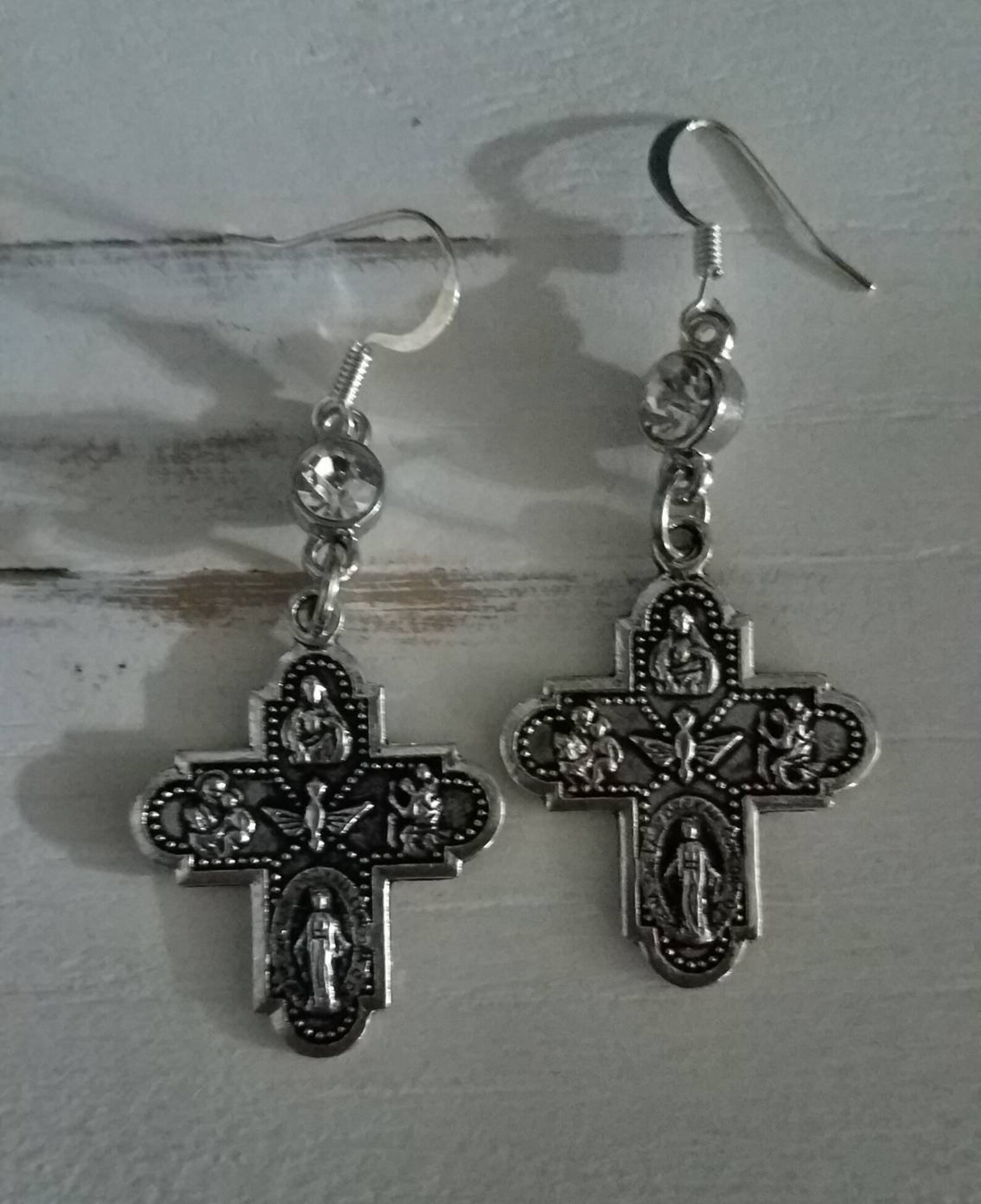 Religious Charm Earrings. Gorgeous Dangling Earrings With Religious ...