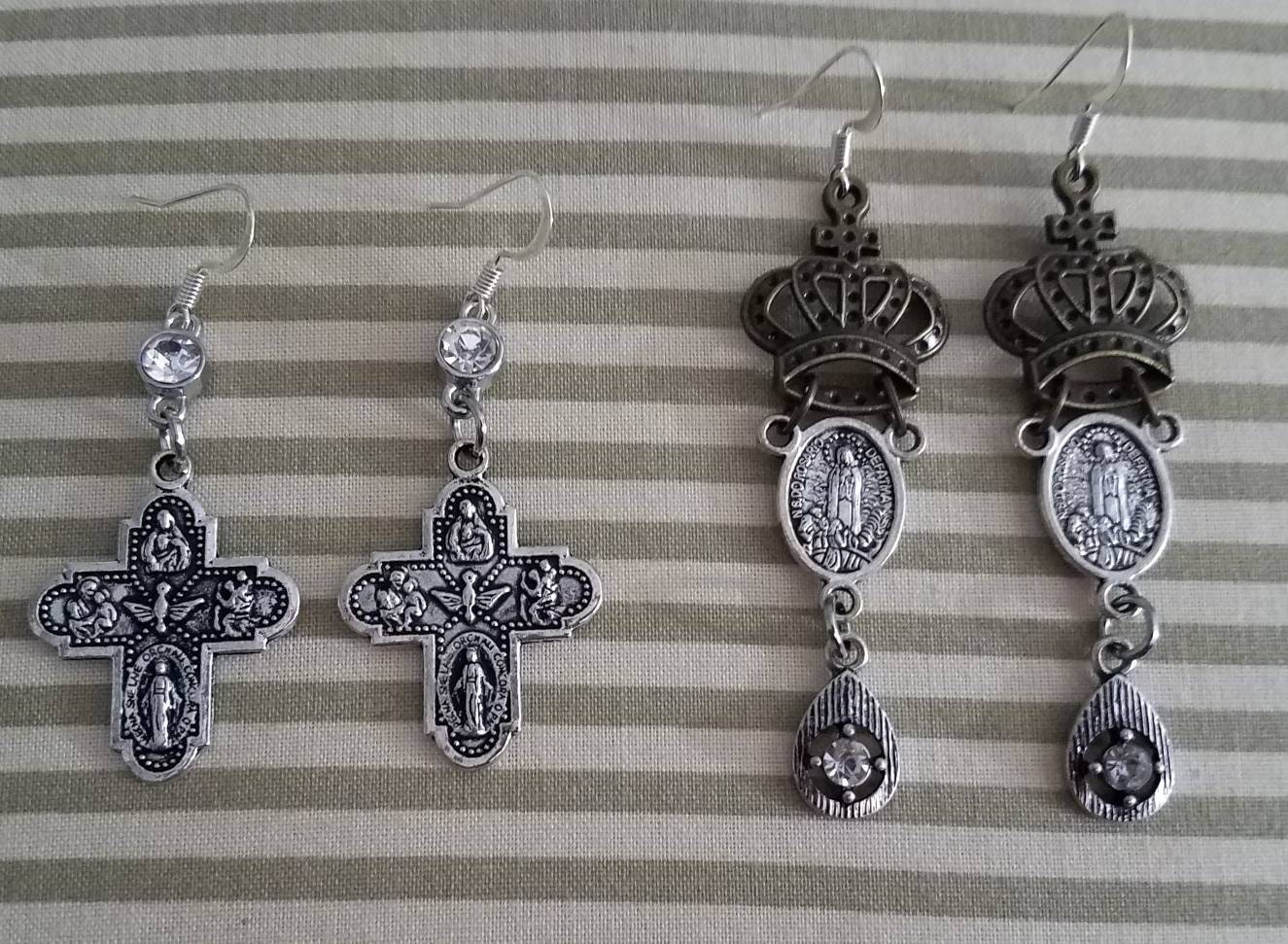 Religious Charm Earrings. Gorgeous Dangling Earrings With Religious ...