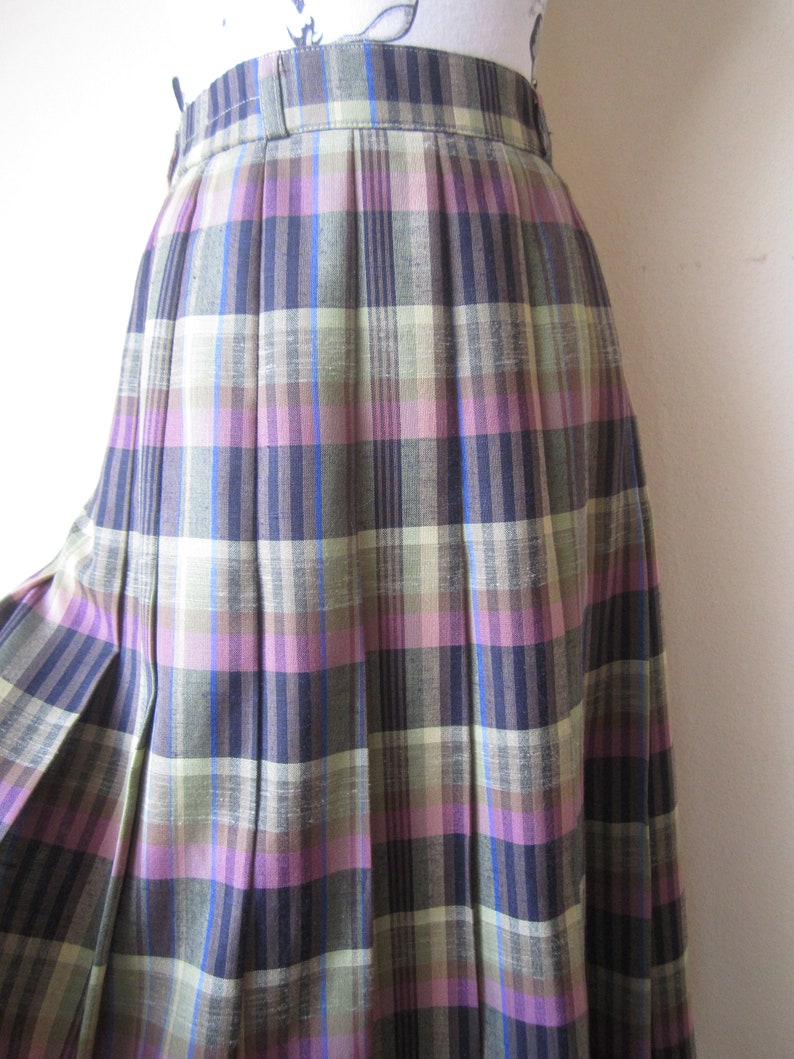 Vintage 70s Pleated Skirt 70s High Waist Skirt Etsy