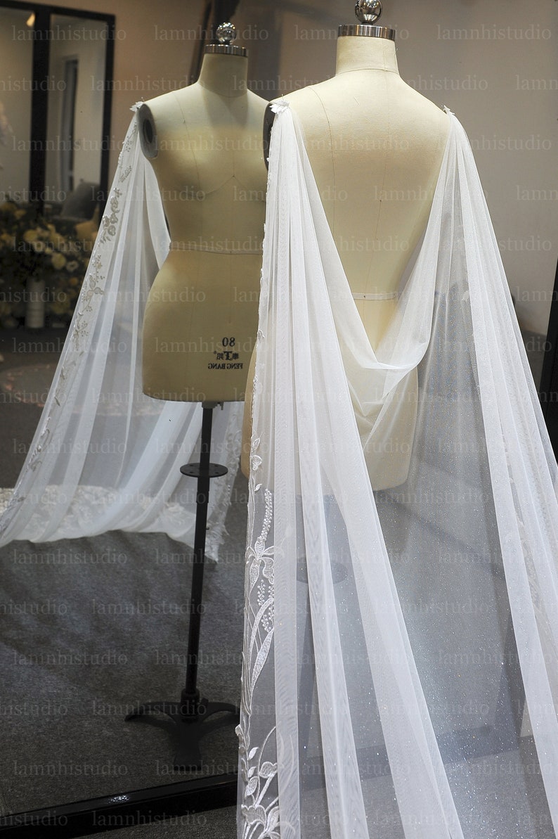 LS138/ Sparkle Lace Cape / Sparkle Cape/ Bridal Cape/ Custom | Etsy