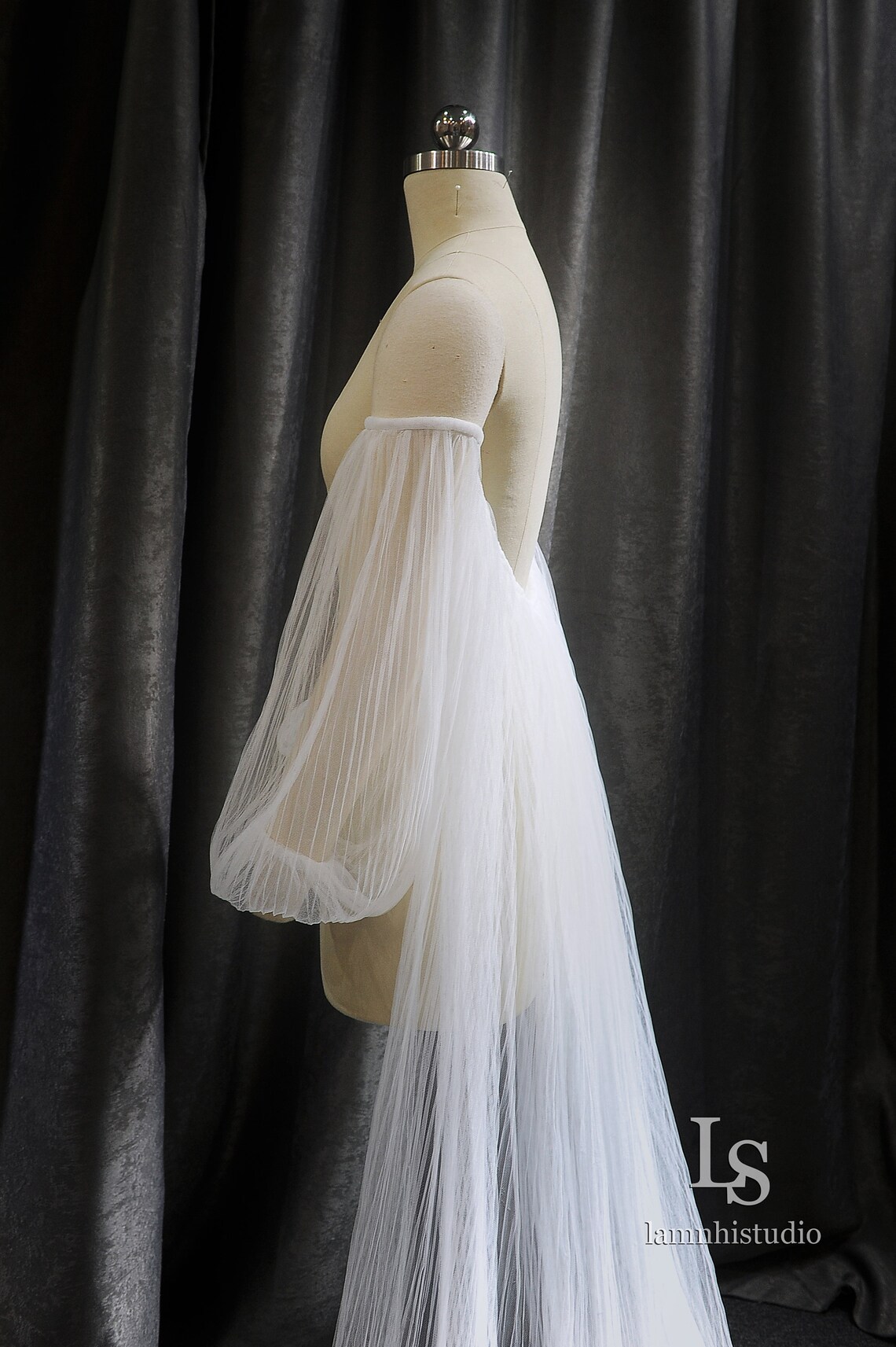 Ls172/pleated Cape/bridal Cape/ Cape Veil/wedding Cape/ Simple - Etsy