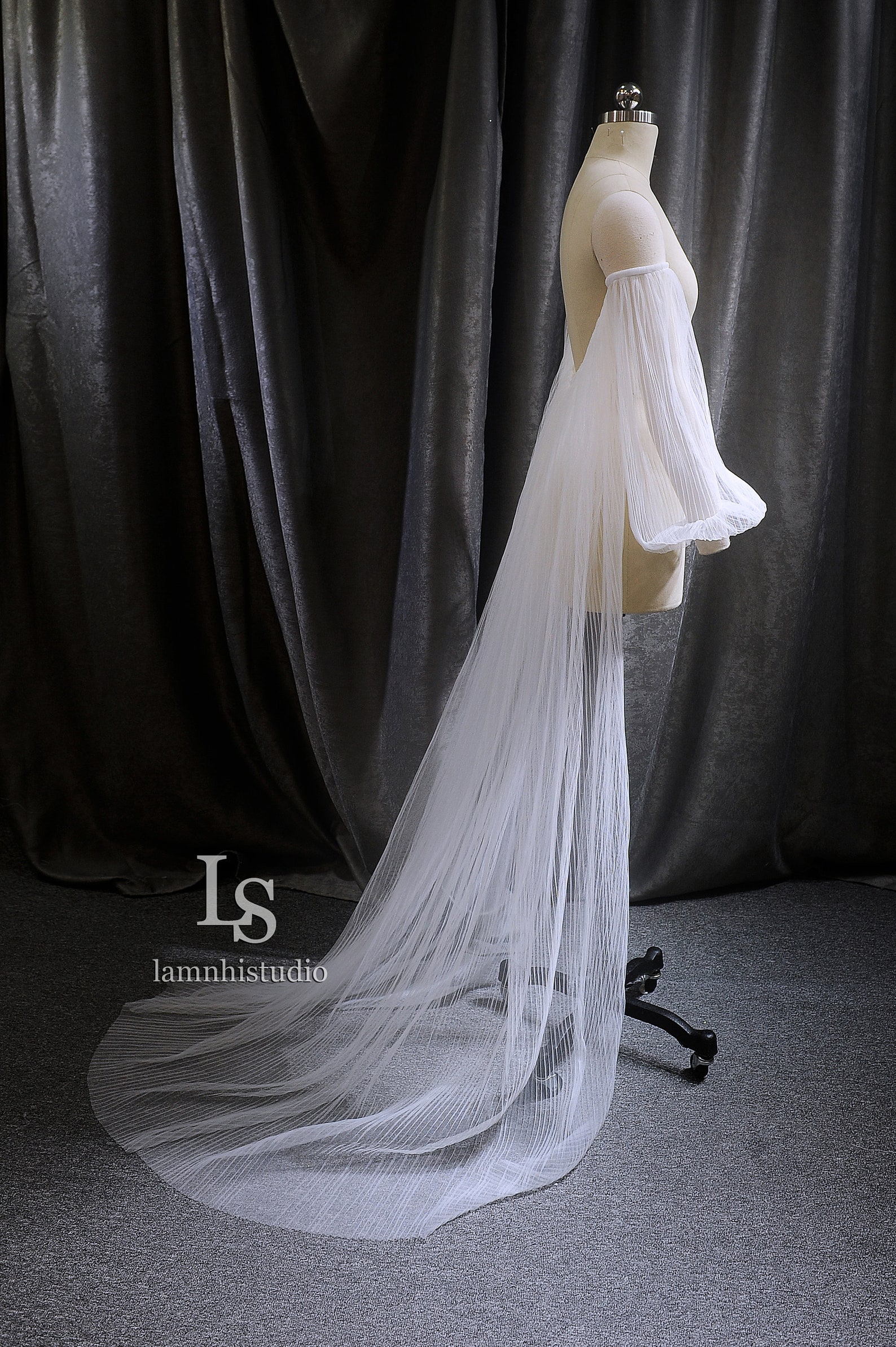 Ls172/pleated Cape/bridal Cape/ Cape Veil/wedding Cape/ Simple - Etsy
