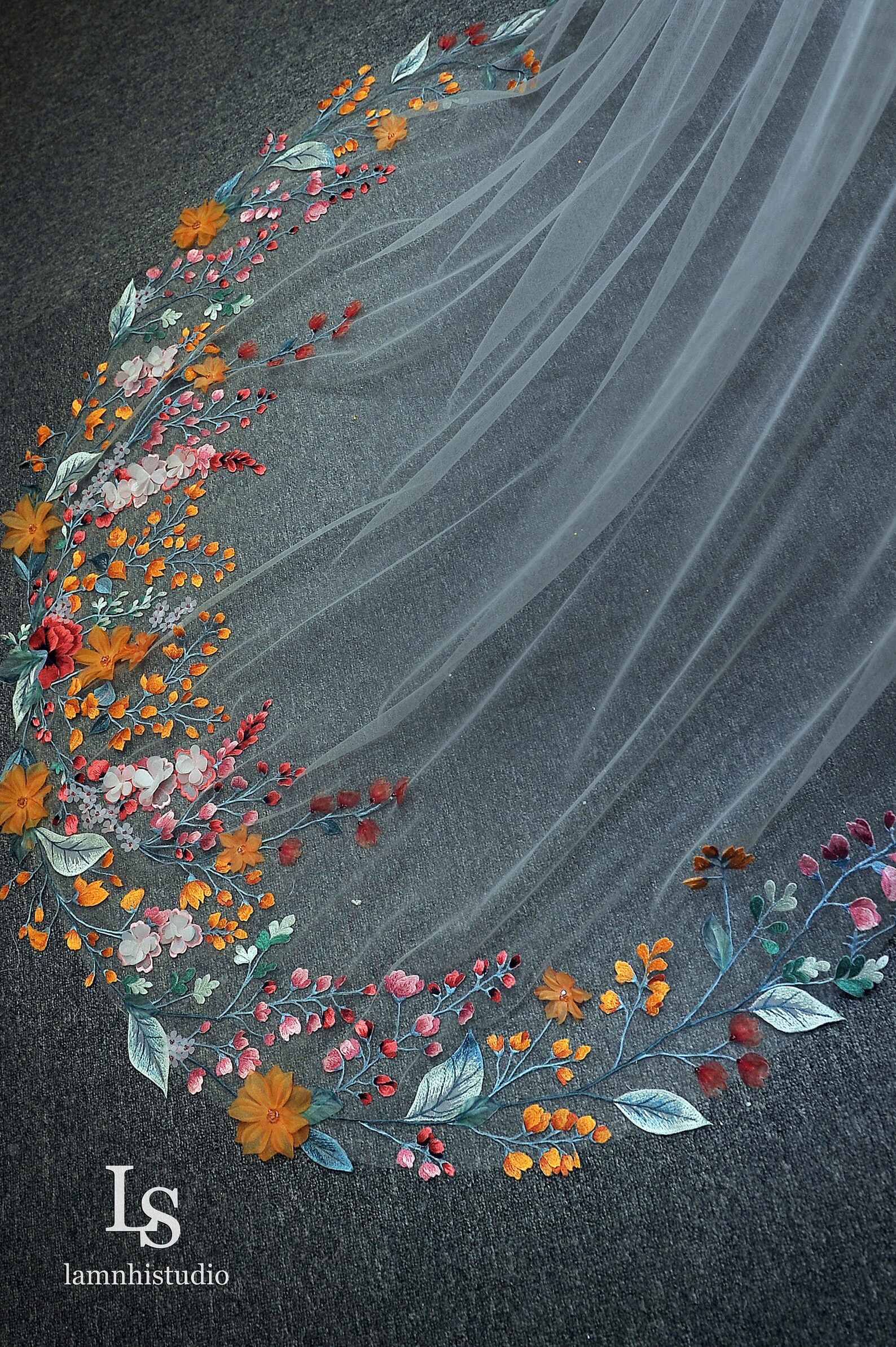 Ls84/embroidery Veil /1 Tier Veil/ Chapelveil/wedding Veil/ - Etsy