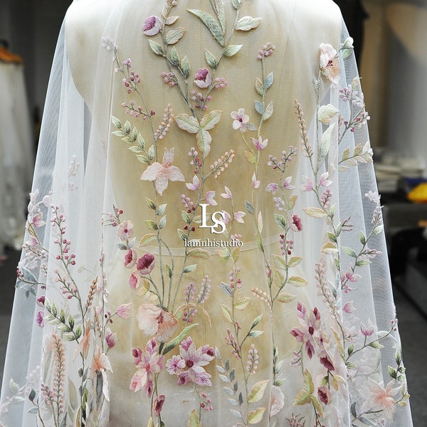 Floral Embroidered Veil - Etsy