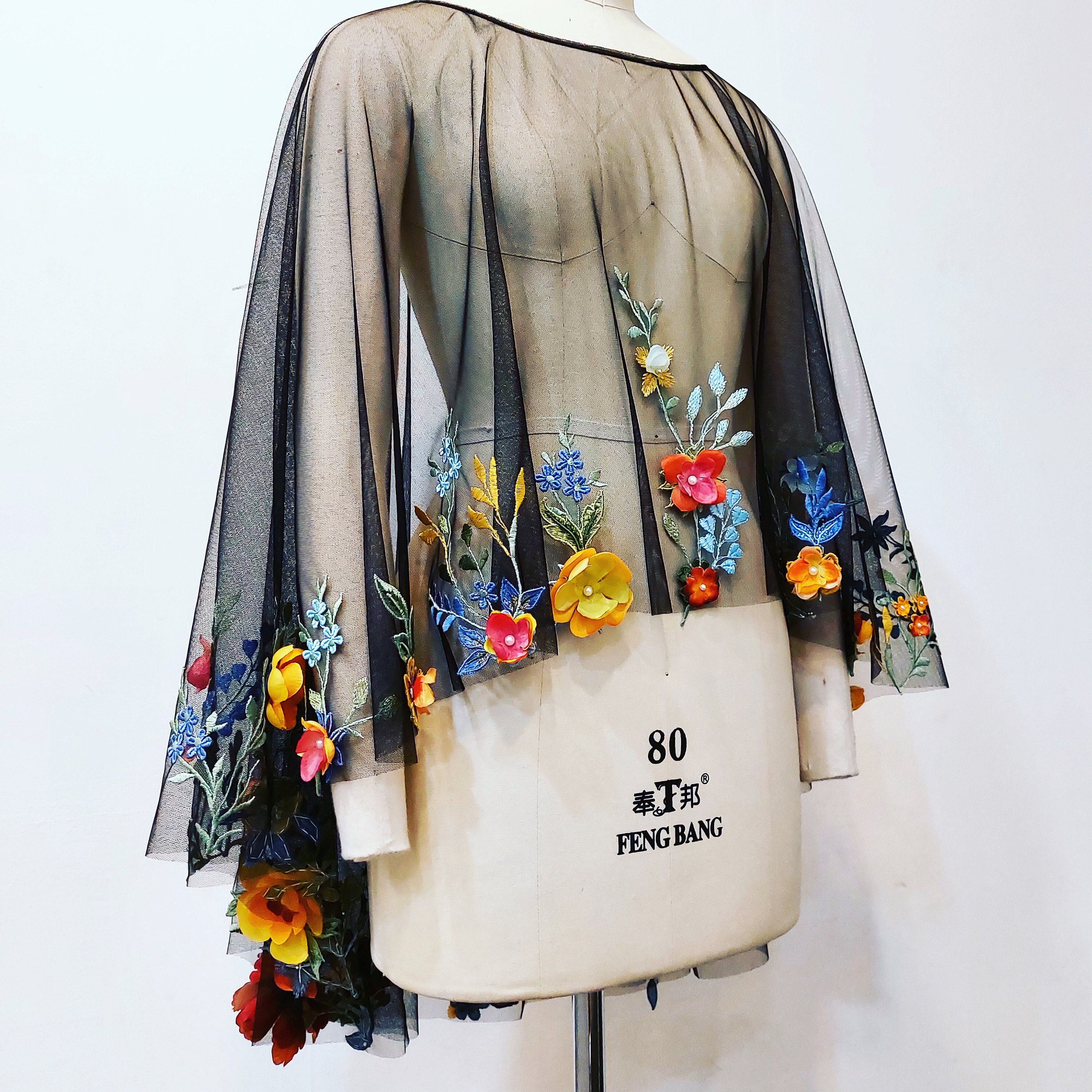 Ls180/embroidery Floral Lace Cape /bridal Cape/ Wedding Cape/ - Etsy