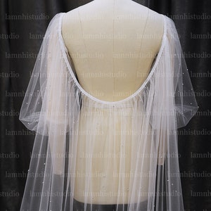 LS169/ Bridal Cape/wedding Cape/cape Veil/ Unique Cape/ Custom Cape ...