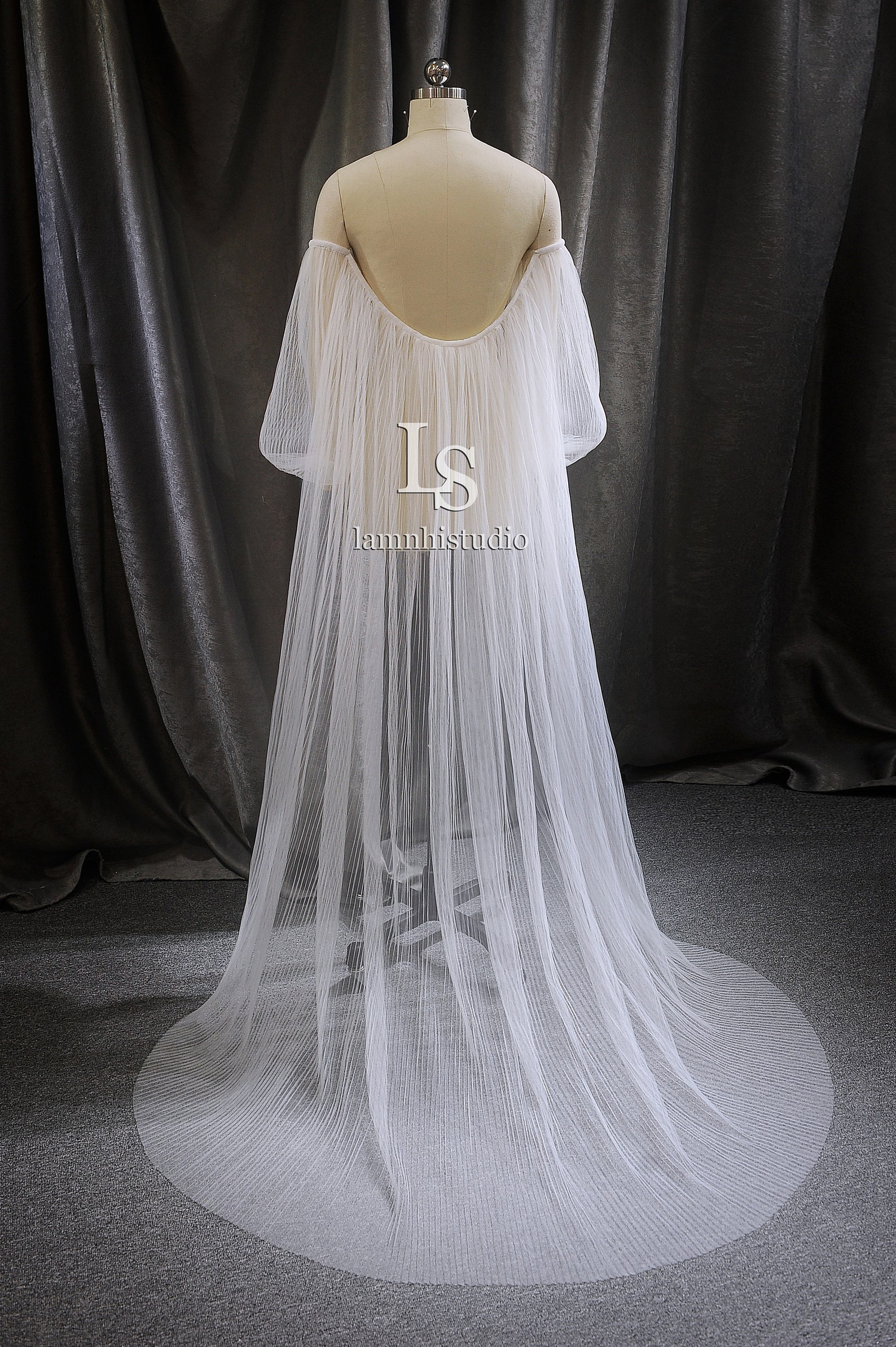 Ls172/pleated Cape/bridal Cape/ Cape Veil/wedding Cape/ Simple - Etsy