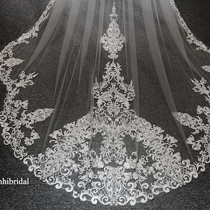 Ls93/ Lace Veil / 1 Tier Veil/ Cathedral Veil/ Custom - Etsy