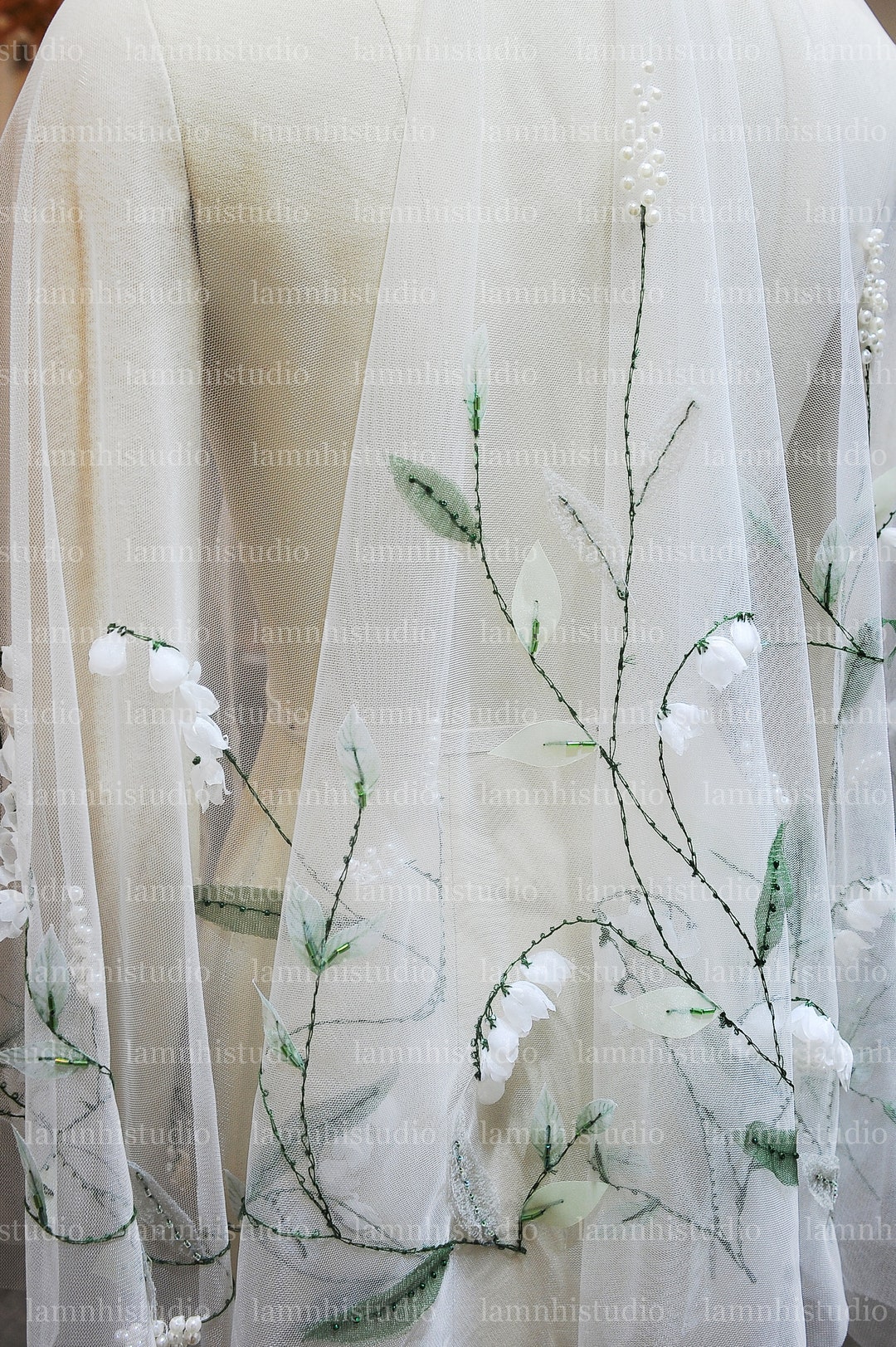LS157/ Lily of the Valley Veil/ Bridalveil/flower Veil/ Bespoke Veil ...