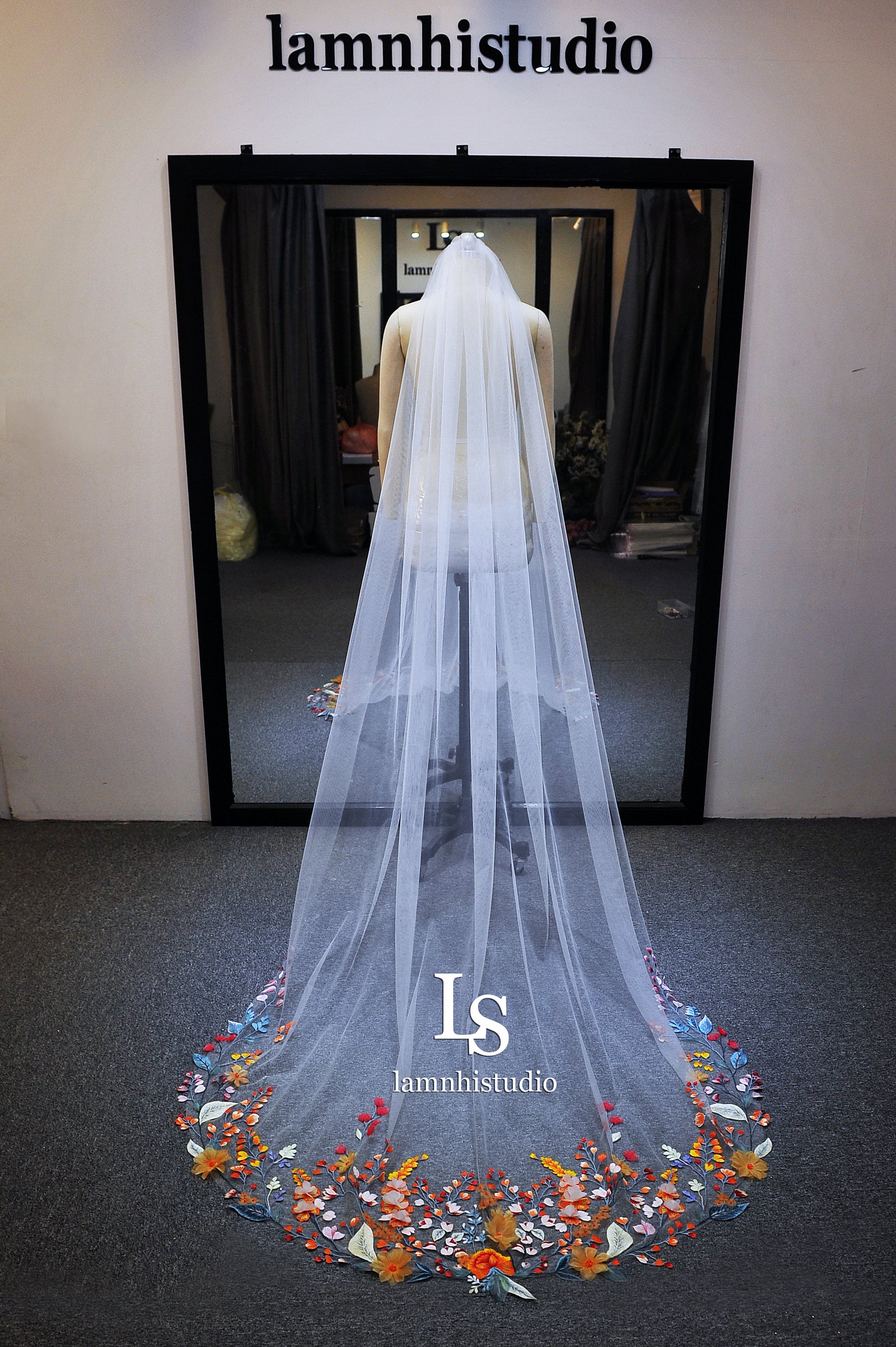 Ls104/embroidery Flower Veil / Embroidery Veil/handmade Veil/ - Etsy