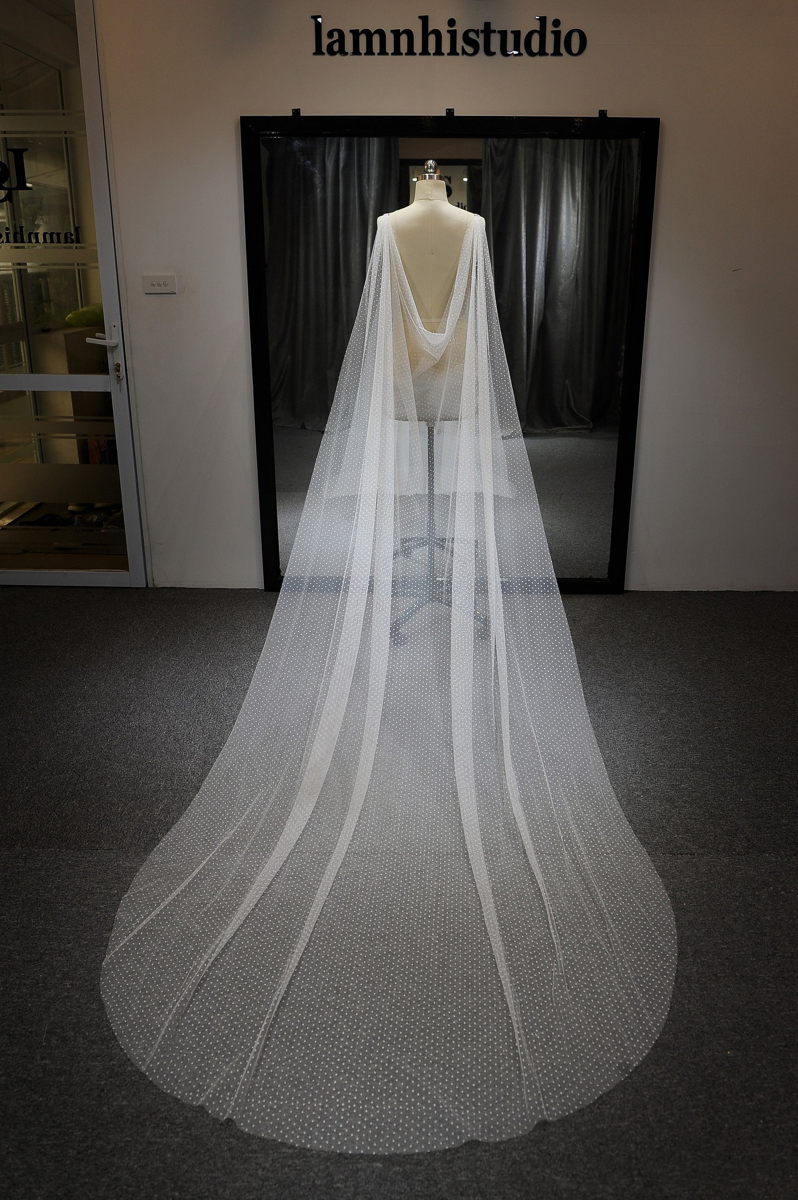 Ls70/polka Dot Draped Cape/bridal Cape Veil/wedding Cape Veil/ - Etsy