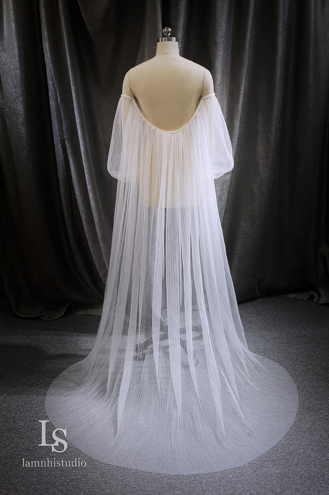Ls172/pleated Cape/bridal Cape/ Cape Veil/wedding Cape/ Simple - Etsy