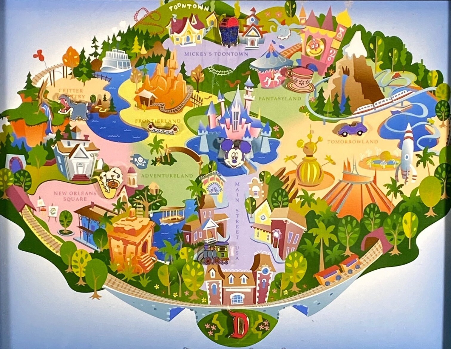 Disneyland Map With Mini Pins - Etsy