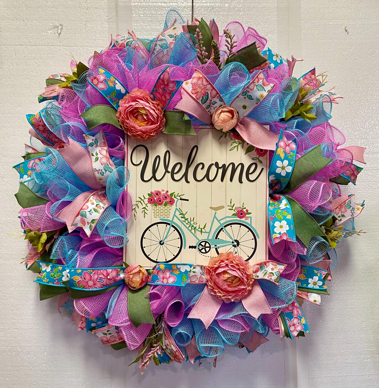 Welcome Bicycle Wreath - Etsy