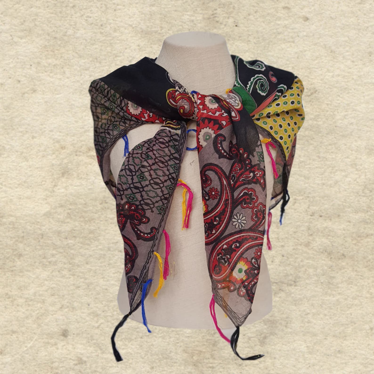 Square Scarf, Womens Scarf Wrap, Ladies Fall Scarves, Flower Print ...