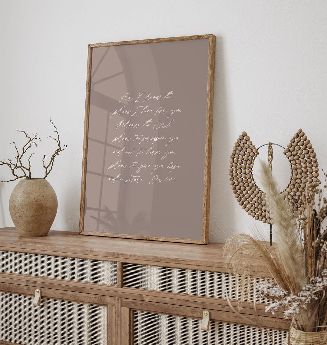 Jeremiah 29:11 Scripture Wall Art Print, Christian Printable, Modern ...