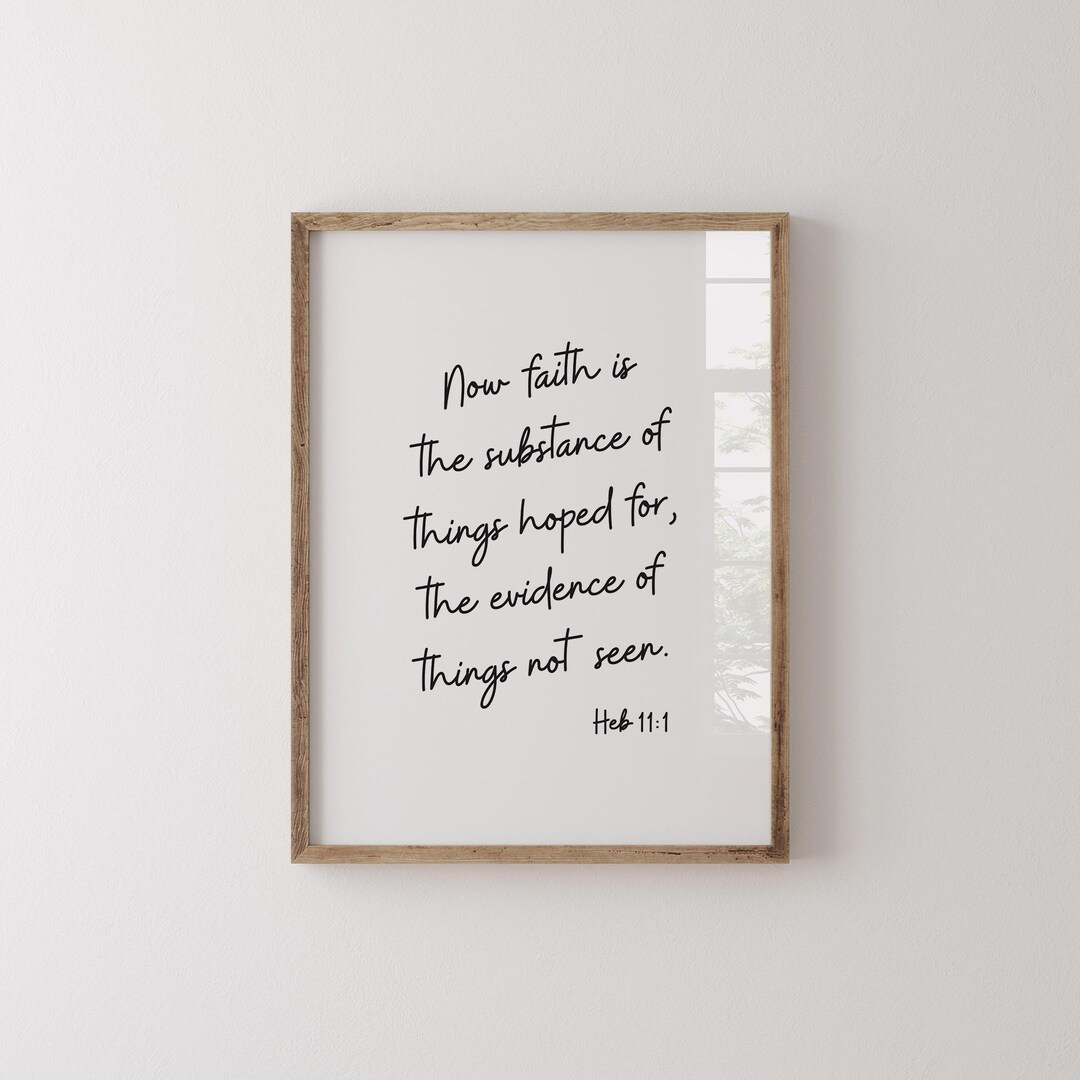 Faith Wall Art Printable Hebrews 11:1 Bible Verse Print Christian ...