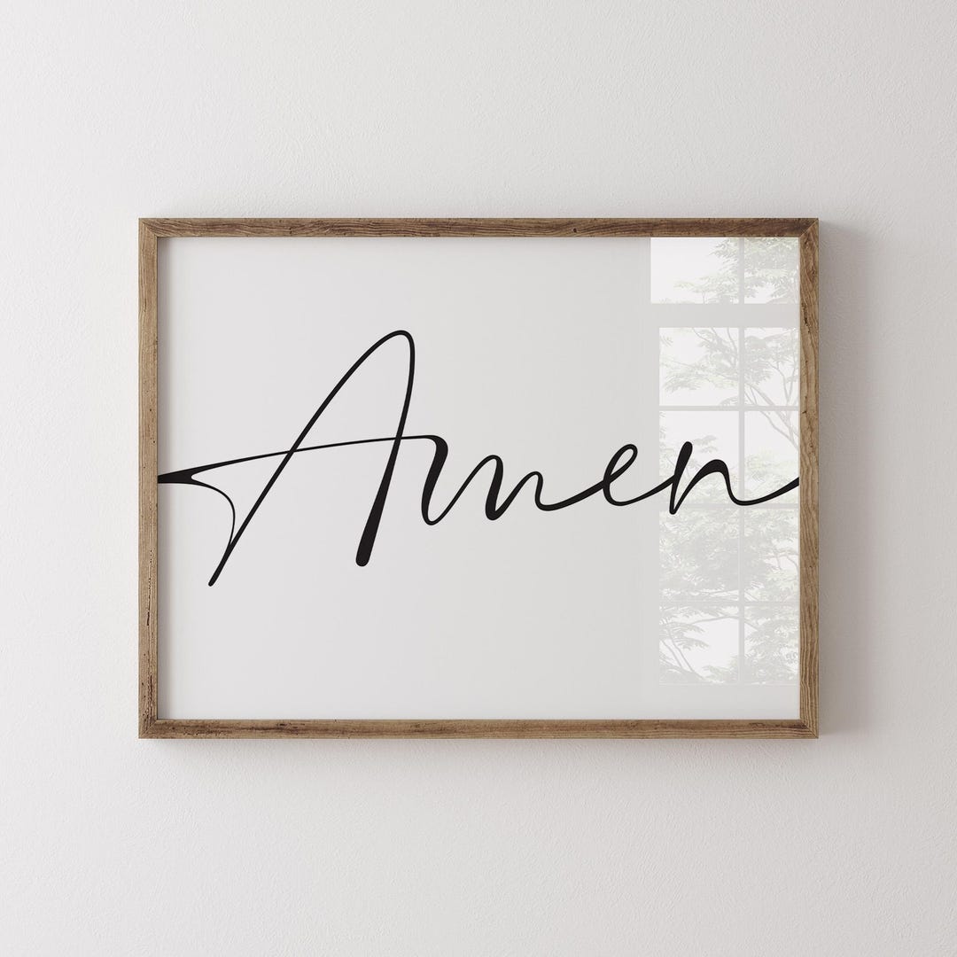 Amen Script Print: Minimalist Christian Wall Art (digital Download) - Etsy