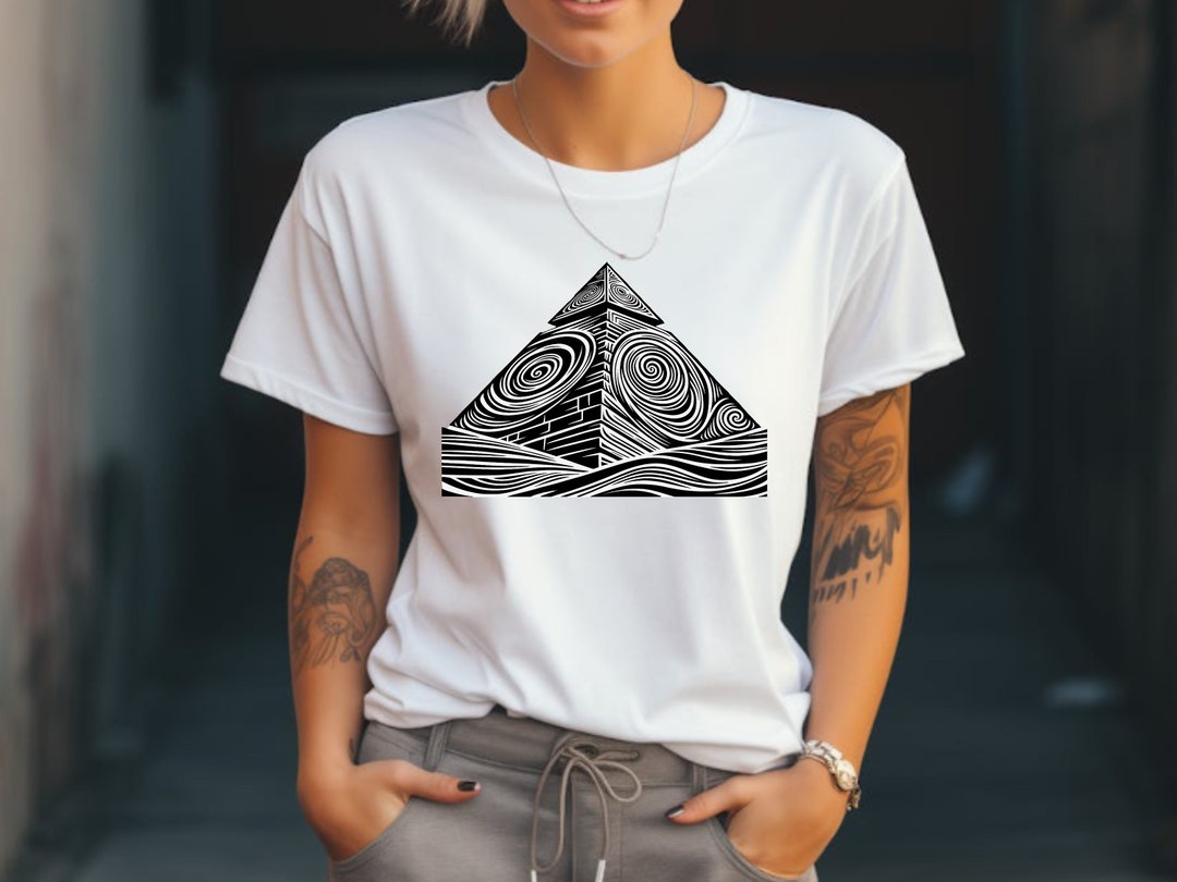 Pyramid Shirt. Pyramid Gift. Pyramid T-shirt. Abstract Shirt. Abstract ...