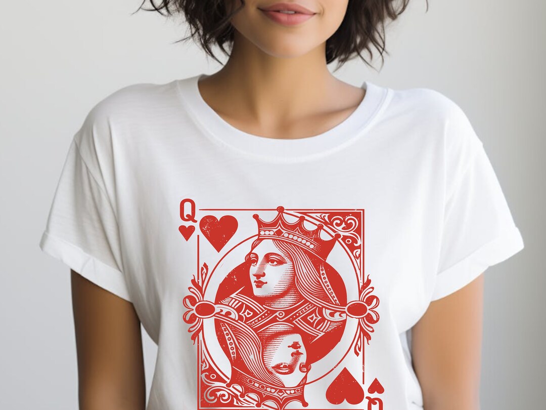 Queen of Hearts Gift. Playing Card Shirt. Playing Card Gift. Card Game ...