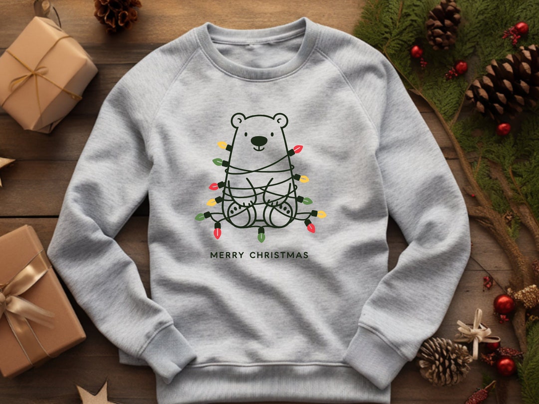 Polar Bear Sweater. Polar Bear Gift. Winter Crewneck. Xmas Sweater ...