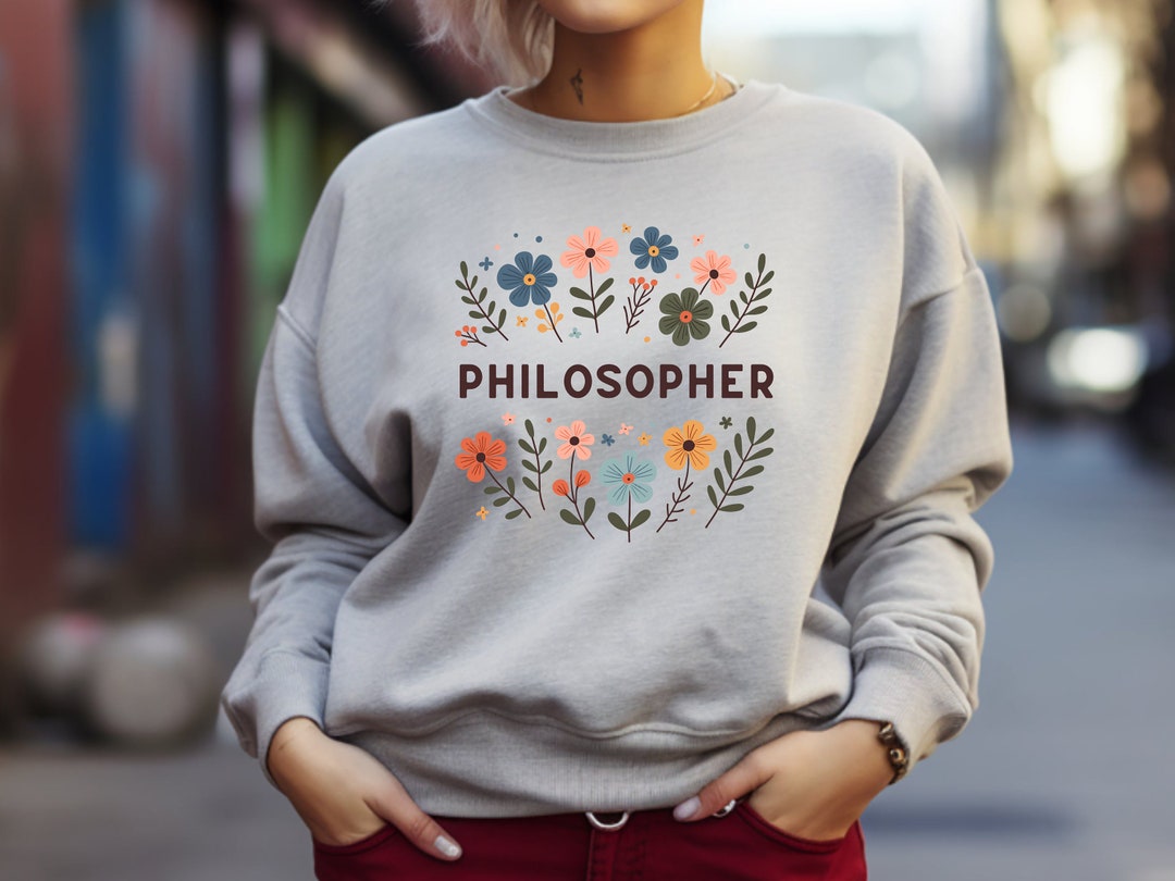 Philosopher Sweater. Philosopher Gift. Floral Sweater. Flower Sweater ...
