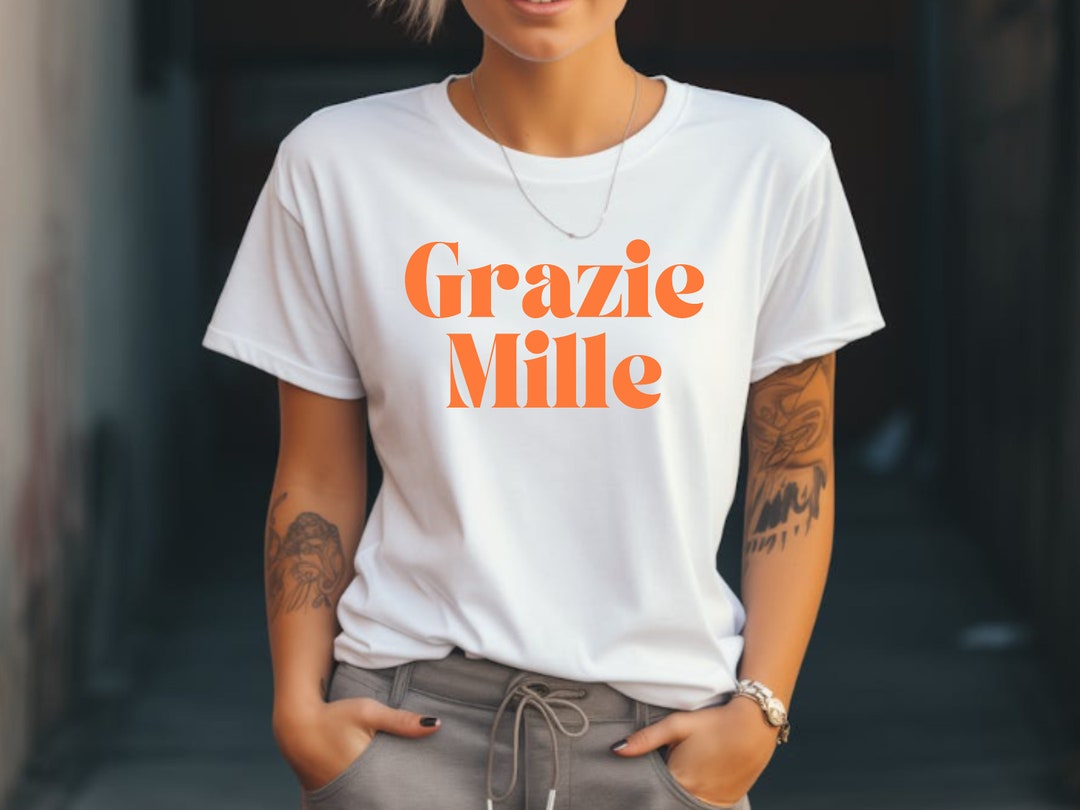 Italian Shirt. Italian Gift. Grazie Mille Shirt. Gratitude Shirt ...