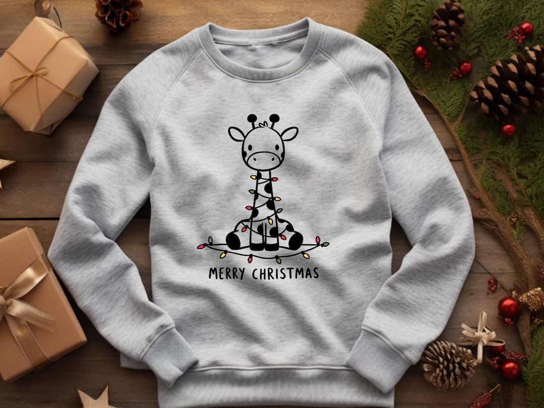 Giraffe Sweater. Giraffe Gift. Animal Crewneck. Holiday Sweater ...