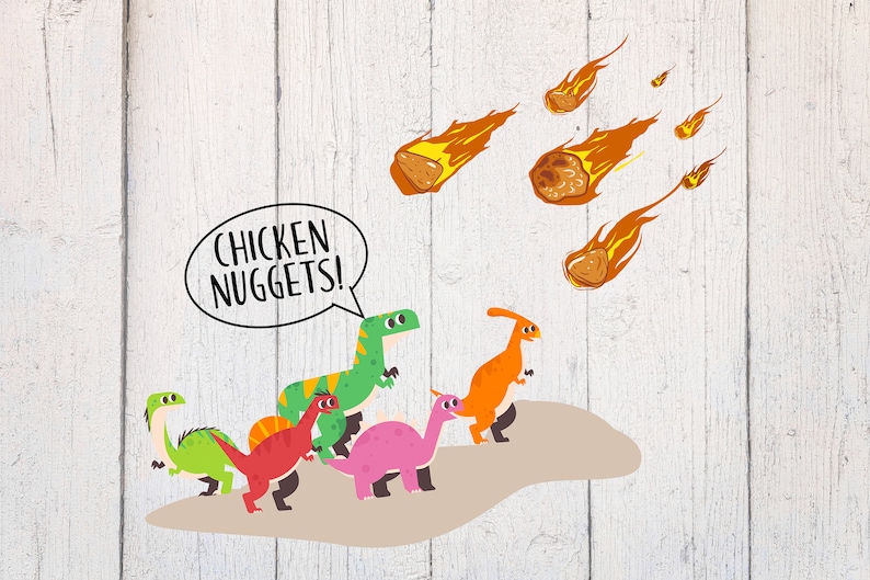 Funny Dinosaur Svg Chicken Nugget Svg Nuggets Svg Funny - Etsy