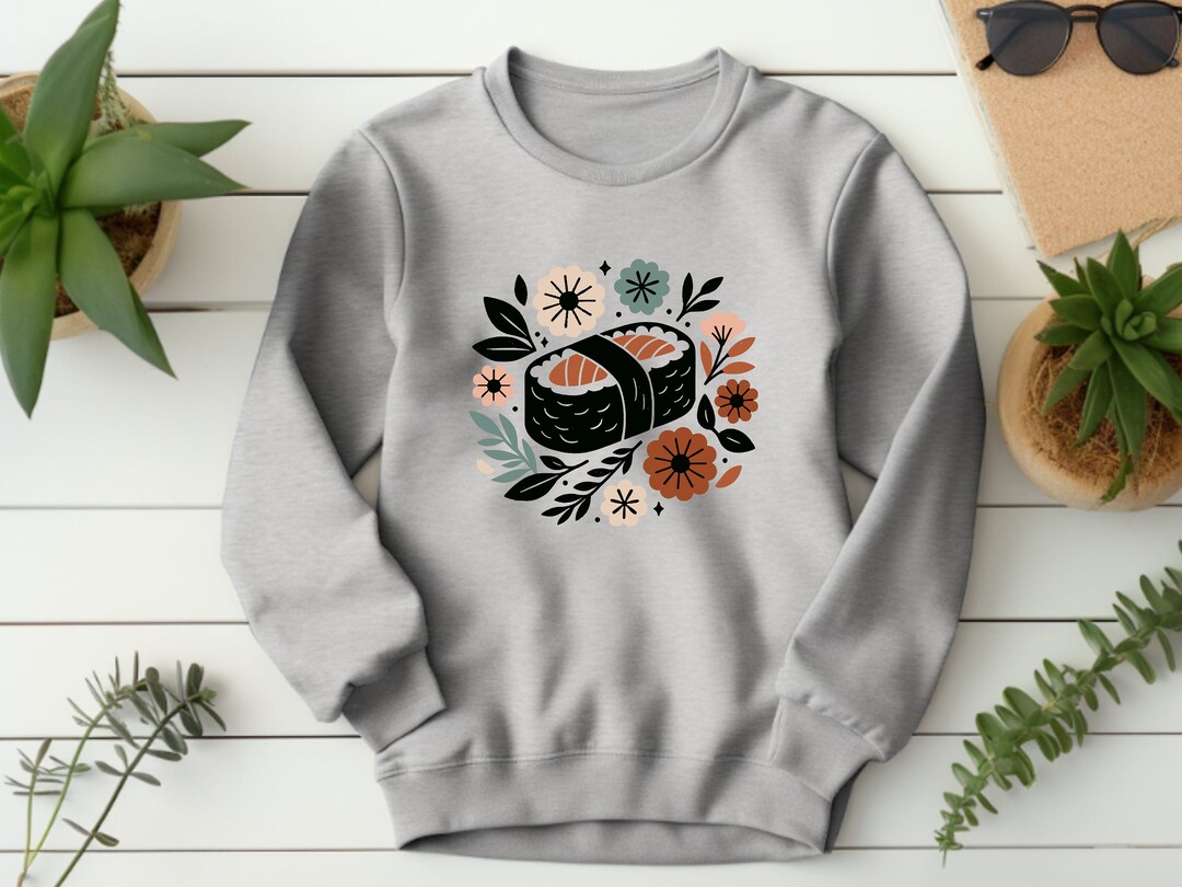 Sushi Sweater. Sushi Gift. Floral Sweater. Flower Sweater. Sushi Lover ...
