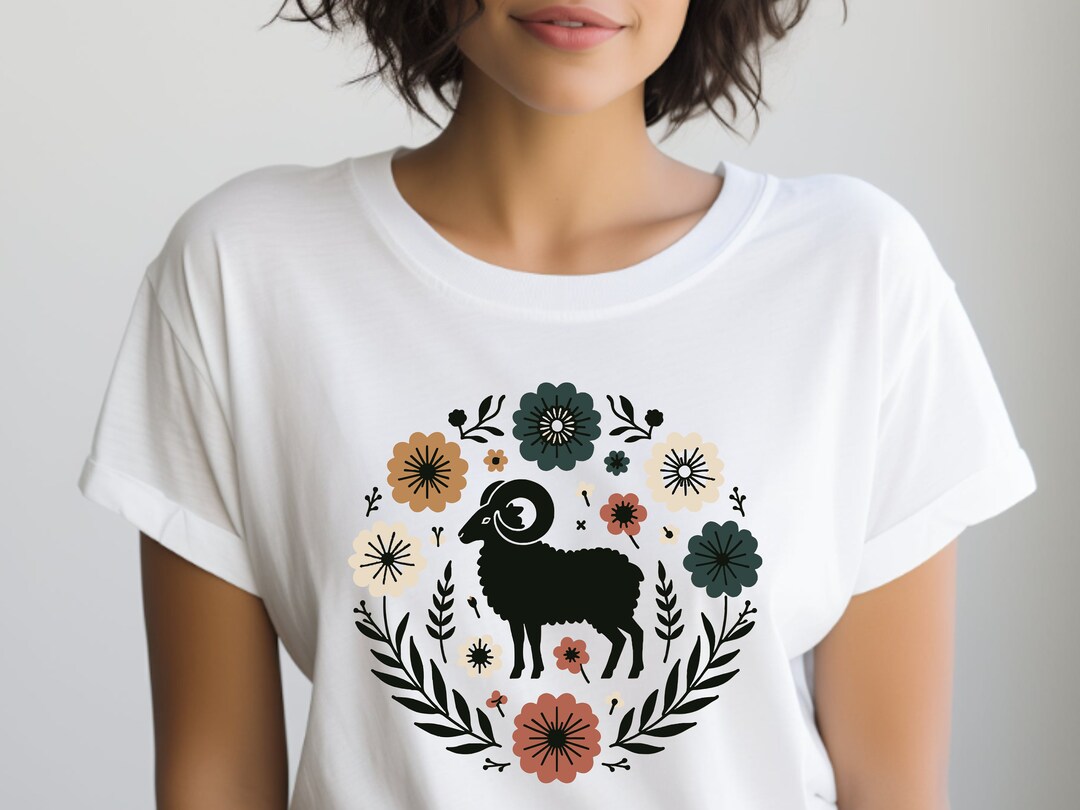 Ram Shirt. Ram Gift. Floral Shirt. Flower Shirt. Ram T-shirt. Ram ...