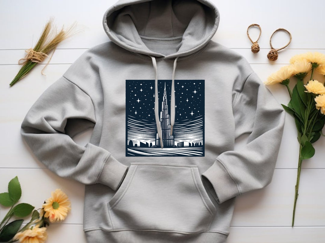 Burj Khalifa Hoodie. Burj Khalifa Gift. Skyscraper Hoodie. Skyscraper ...