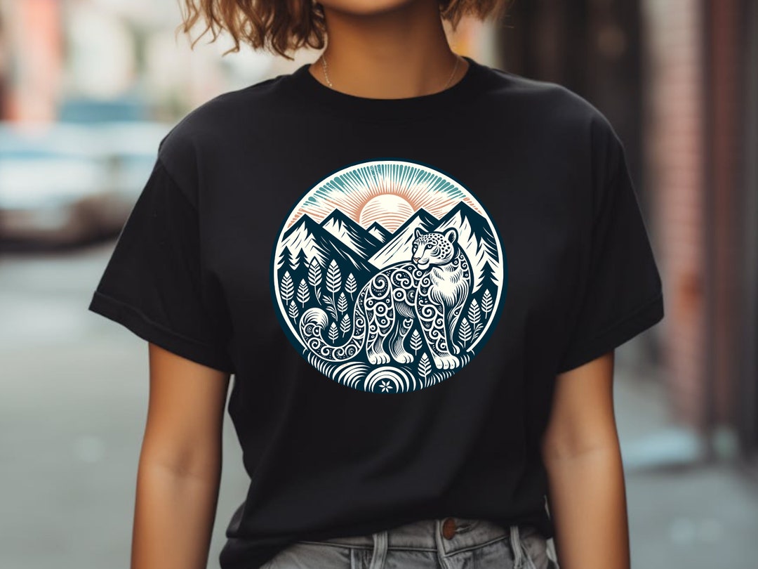 Snow Leopard Shirt. Snow Leopard Gift. Snow Leopard T-shirt. Animal ...