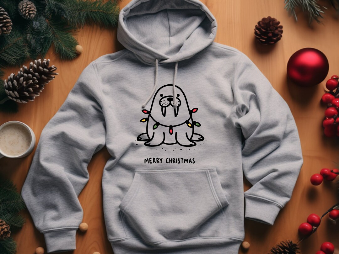 Walrus Hoodie. Walrus Gift. Holiday Sweatshirt. Animal Hoodie ...