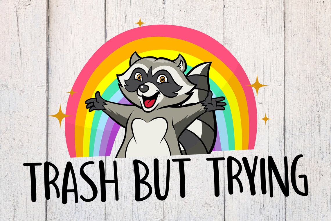 Trash SVG Raccoon Svg Funny Raccoon Svg Rainbow Svg Cut - Etsy