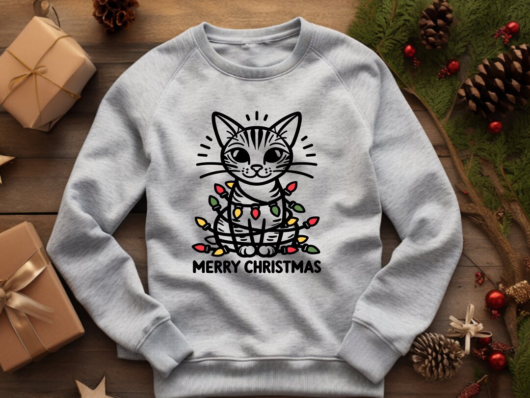 Bengal Sweater. Cat Lover Gift. Bengal Cat Wear. Holiday Crewneck. Cat ...
