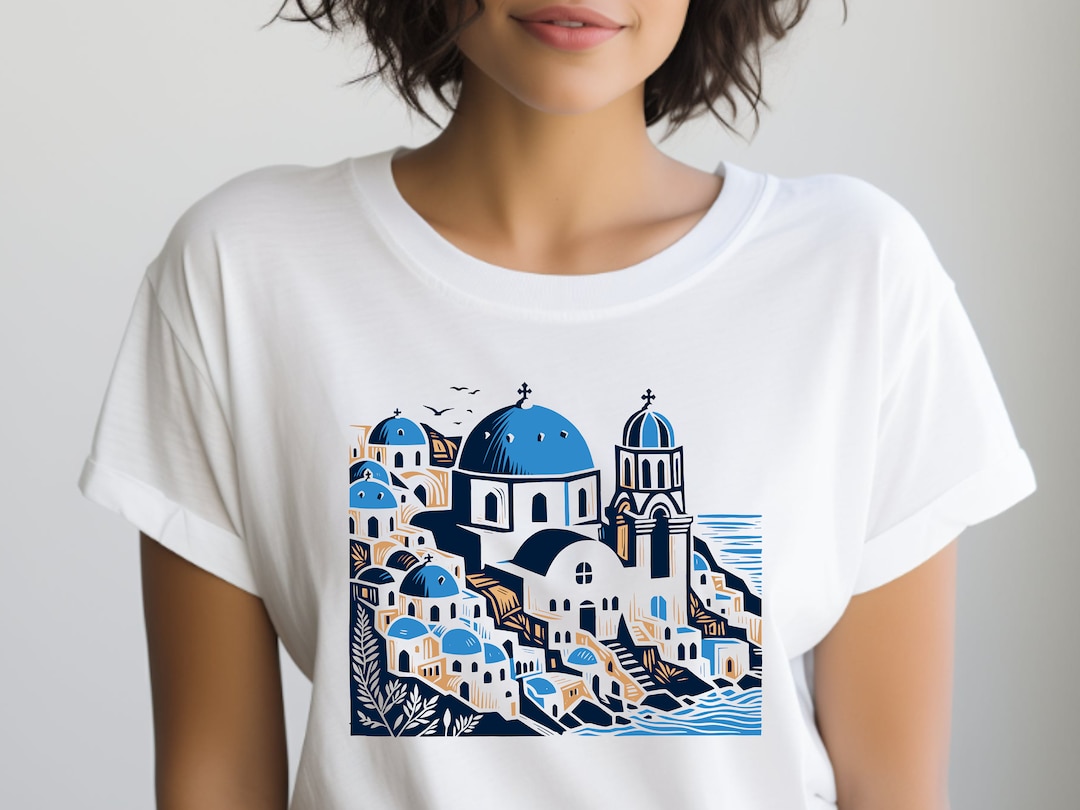 Santorini Shirt. Greece Shirt. Travel T-shirt. Santorini Gift. Greek T ...