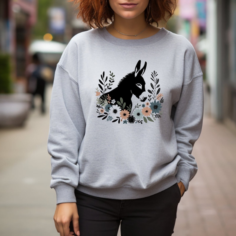 Donkey Floral Sweatshirt - Etsy