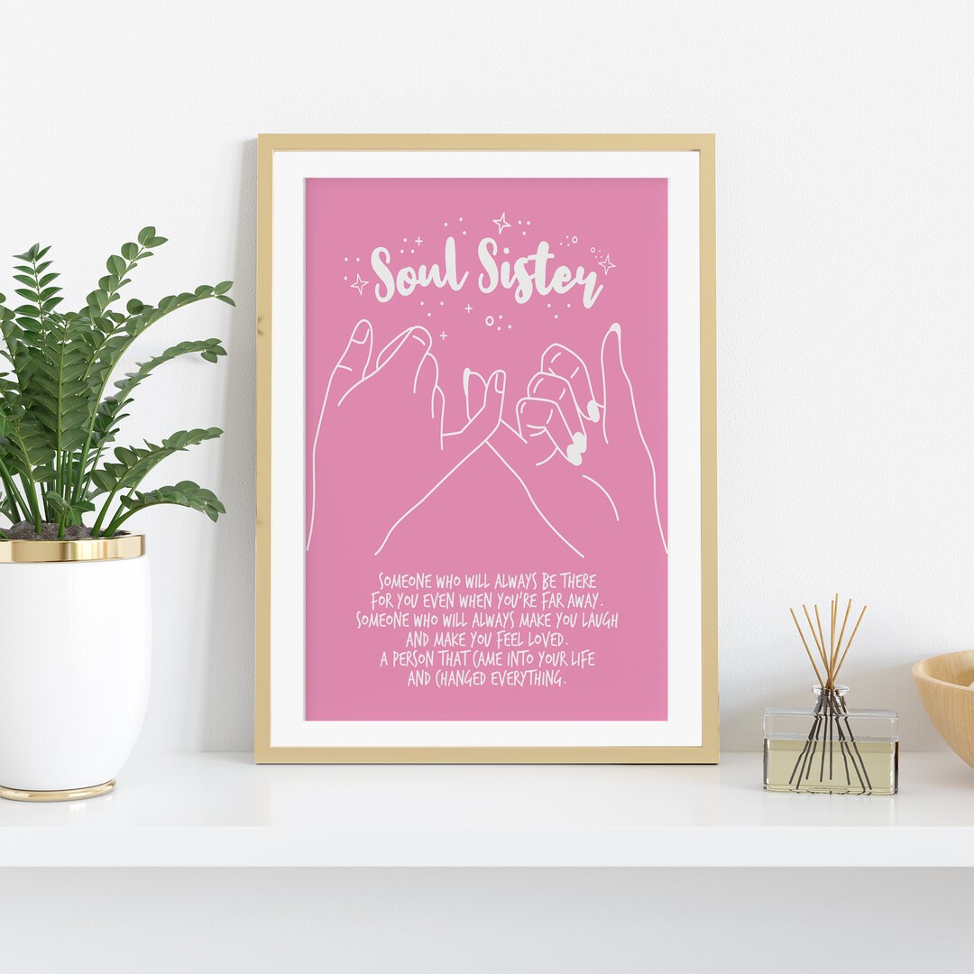 Sister Poster. Sister Printable. Pink Sister Art Print. Farewell Gift ...