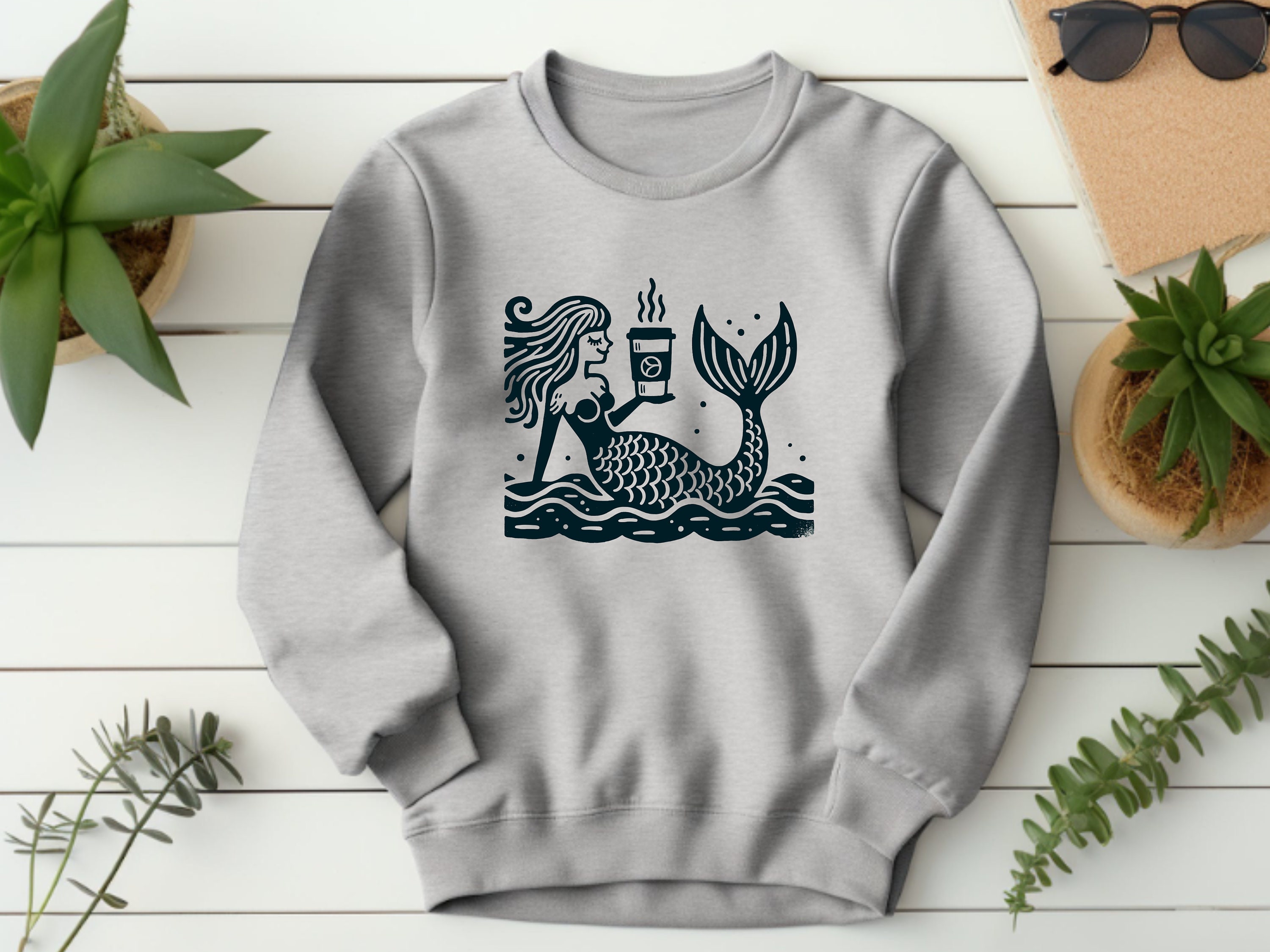 Mermaid Sweater. Coffee Mermaid. Mermaid Gift. Coffee Lover Gift ...